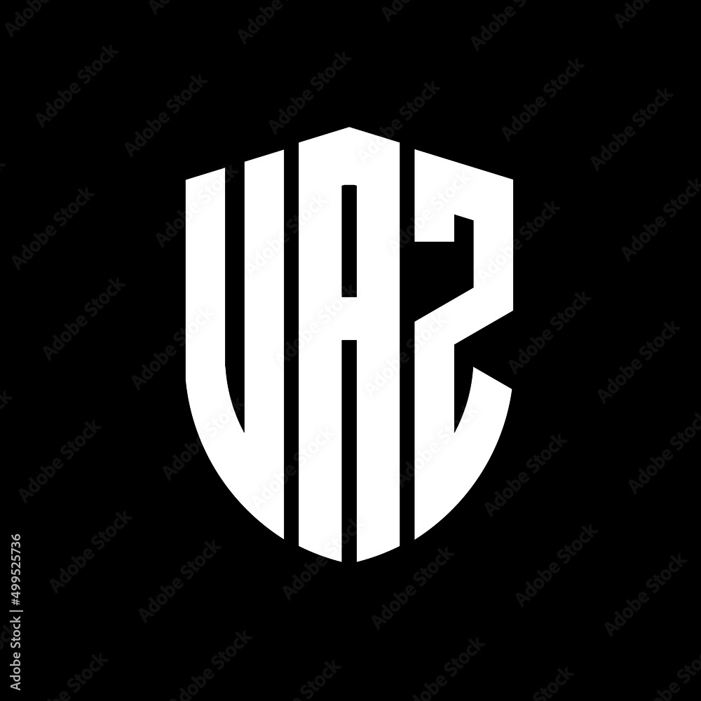 UAZ letter logo design. UAZ modern letter logo with black background ...