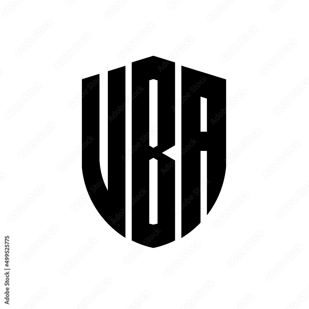 UBA letter logo design. UBA modern letter logo with black background ...
