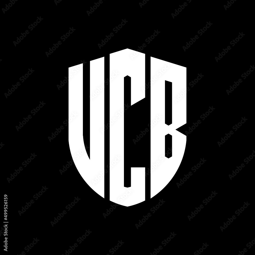 UCB letter logo design. UCB modern letter logo with black background ...