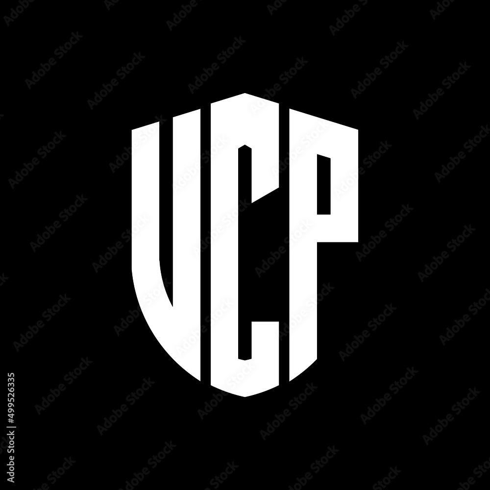 UCP letter logo design. UCP modern letter logo with black background ...
