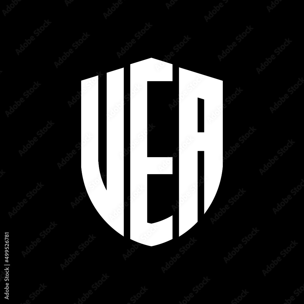 UEA letter logo design. UEA modern letter logo with black background ...