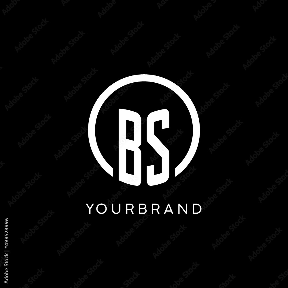 Initial letter BS uppercase combined with circle outline, Modern ...