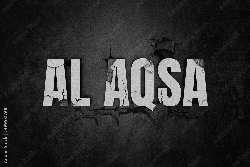 Cracked-broken font of AL Aqsa, It's an aggressive, fighting lettering ...