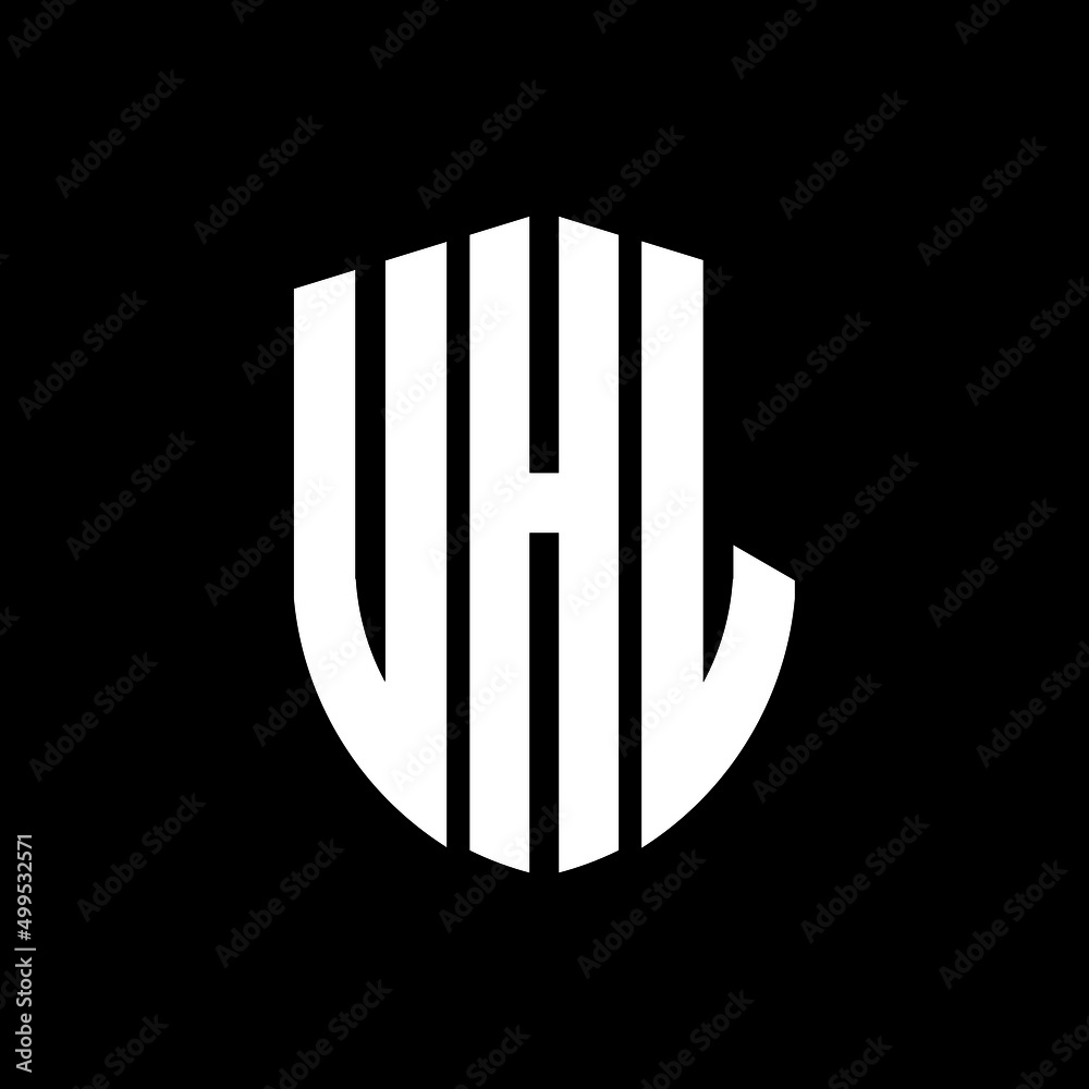 UHL letter logo design. UHL modern letter logo with black background ...
