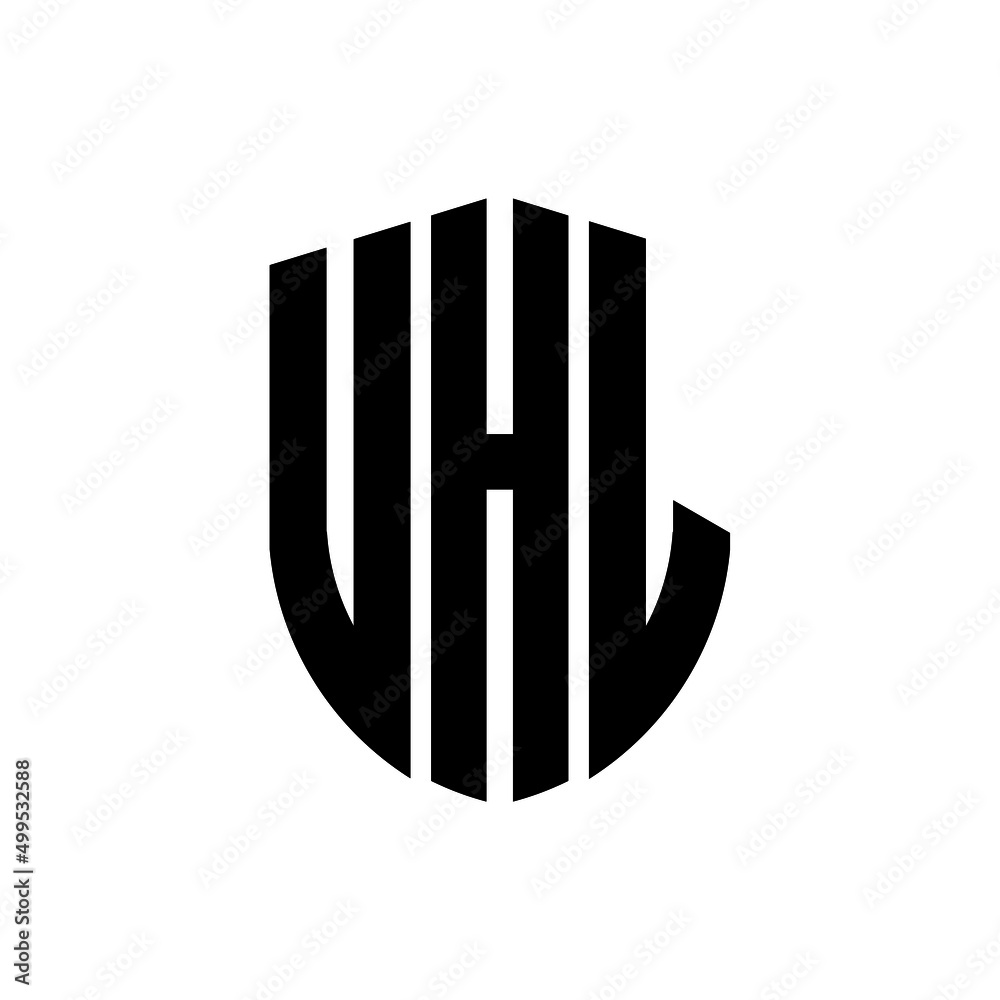 UHL letter logo design. UHL modern letter logo with black background ...