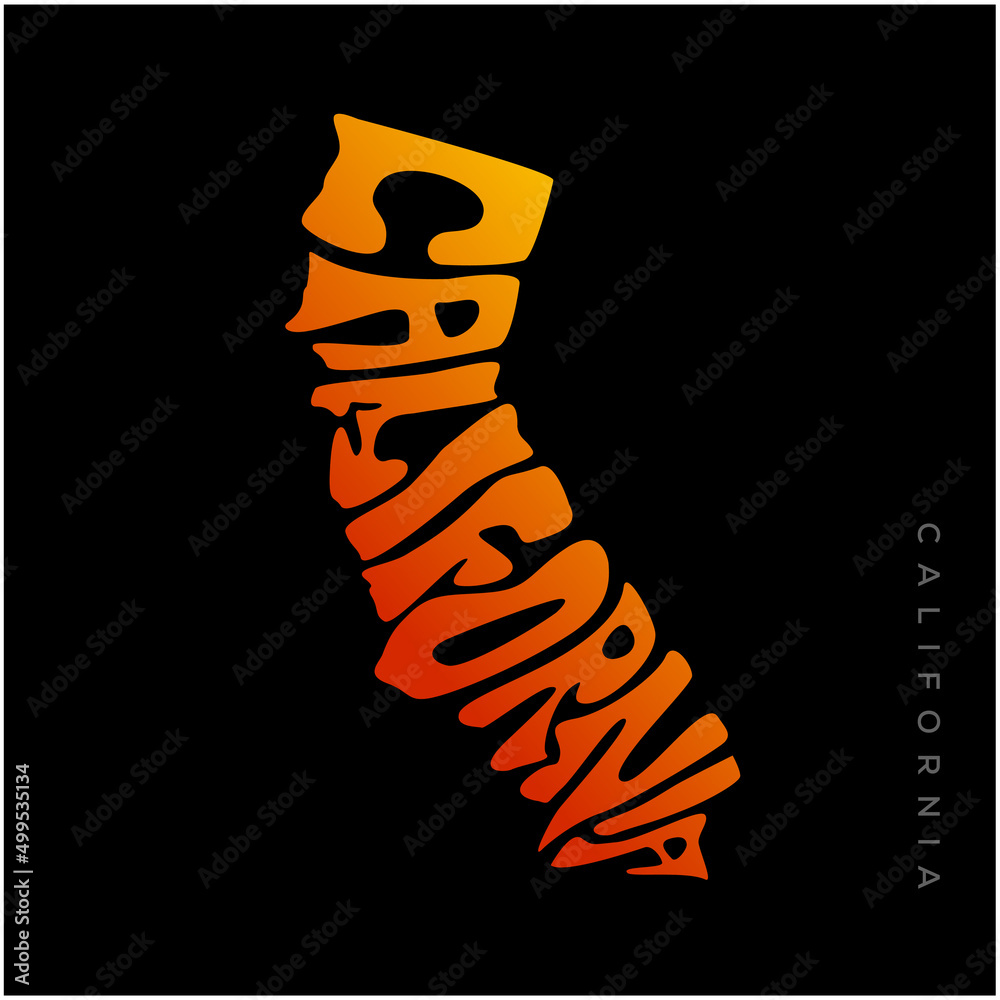 California map typography. California state map typography. California ...