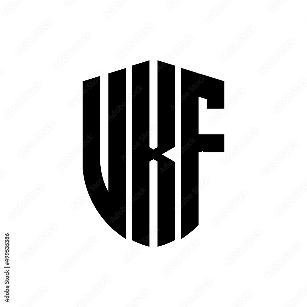 UKF letter logo design. UKF modern letter logo with black background ...