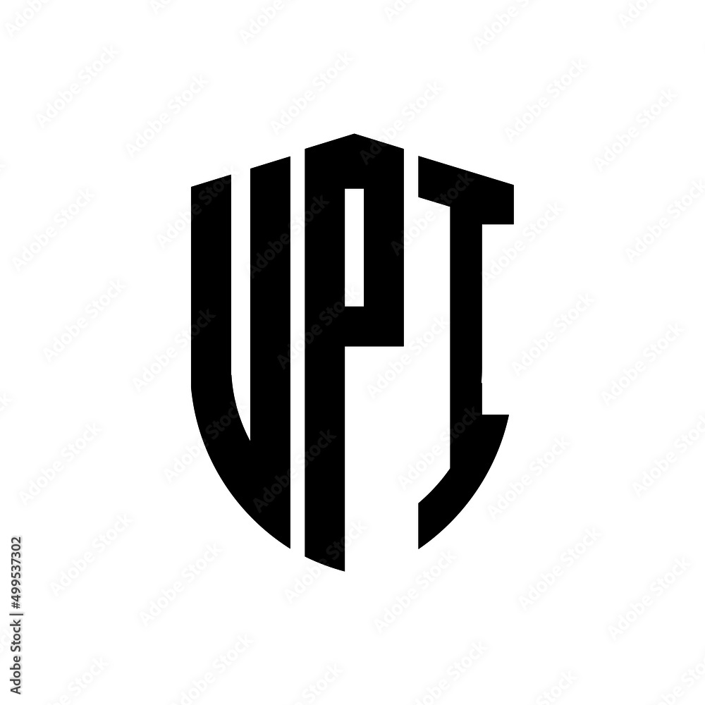 UPI letter logo design. UPI modern letter logo with black background ...