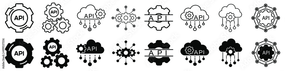 API vector icon. software integration illustration sign. application ...