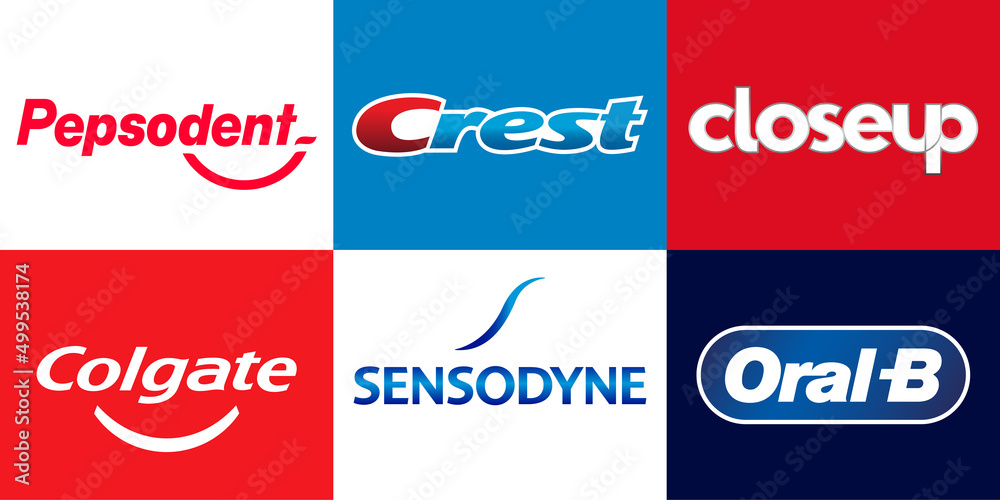 Vecteur Stock Most famous logo brands toothpaste produce, vector ...