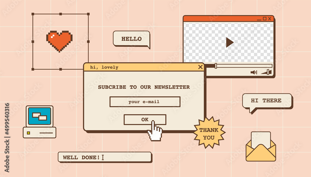 Abstract vintage aesthetic background for newsletter email campaign ...