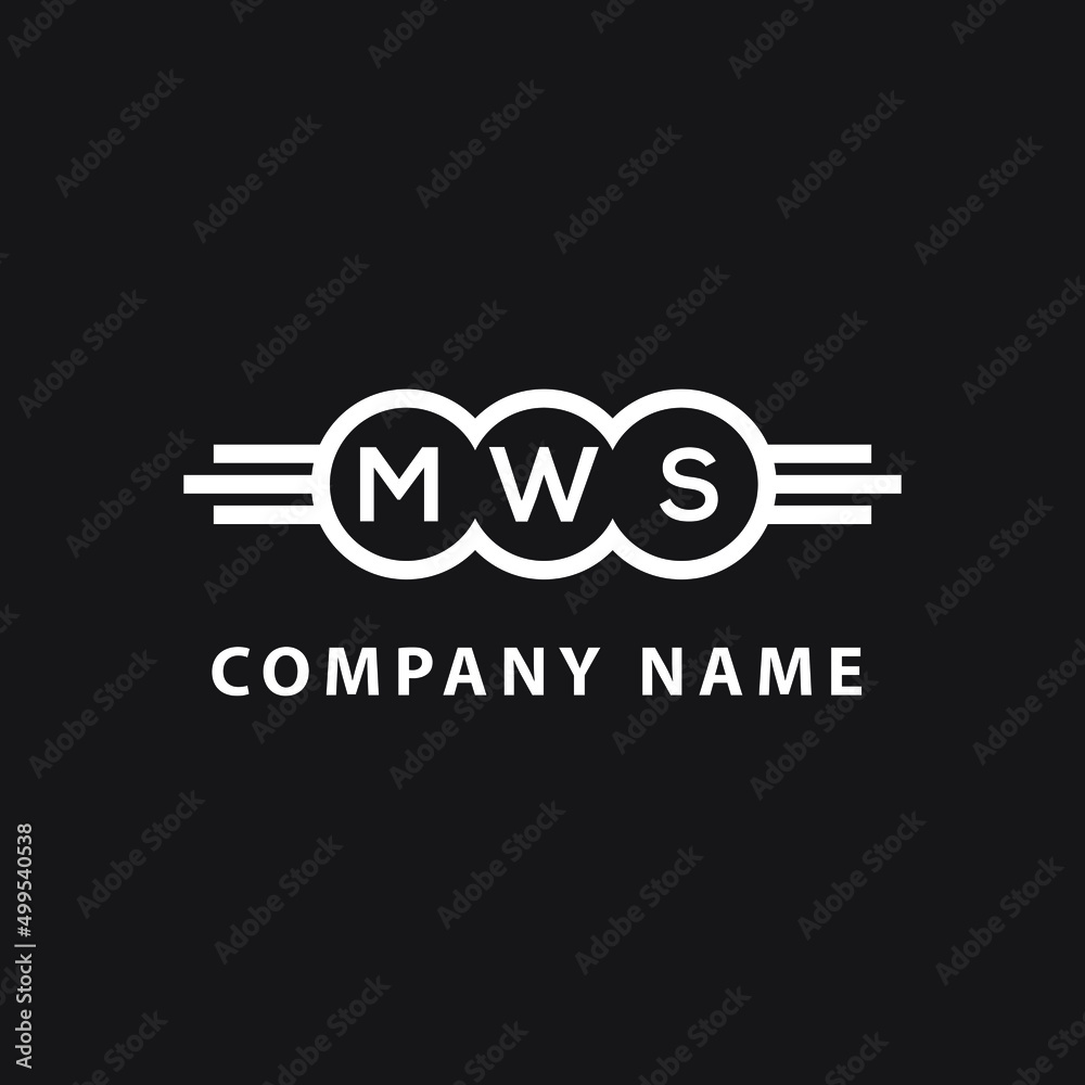 MWS letter logo design on black background. MWS creative initials ...