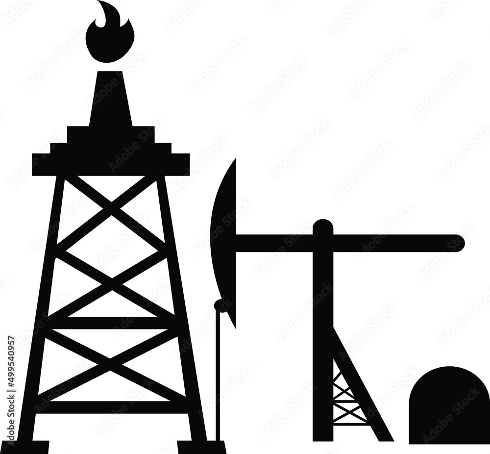 Oil field vector illustration. Qatar vector illustration. Oil Field ...
