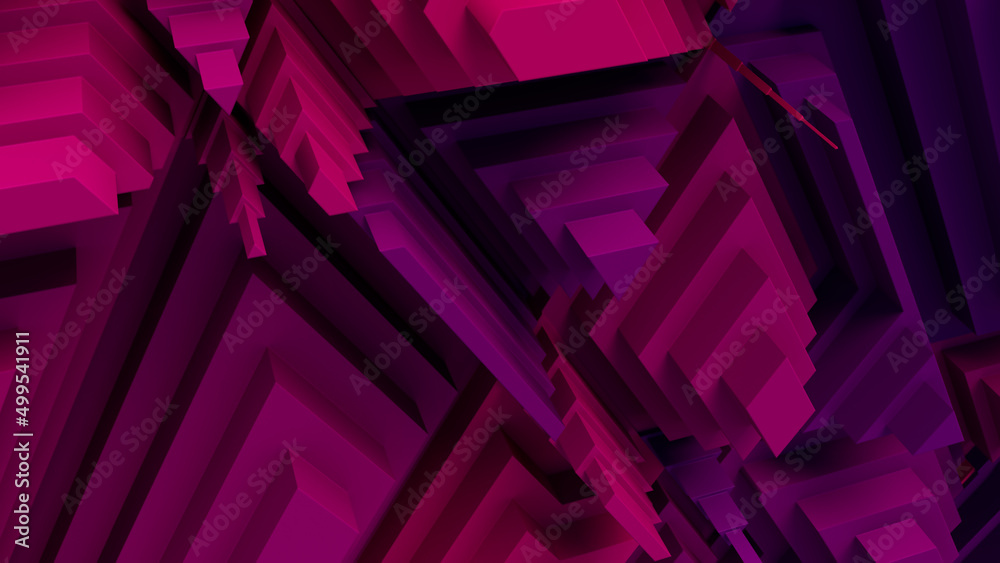 Pink and Purple Tech Background with a Geometric 3D Structure. Clean ...