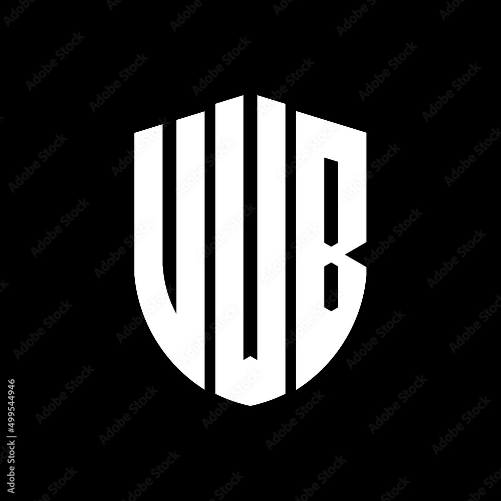 UWB letter logo design. UWB modern letter logo with black background ...