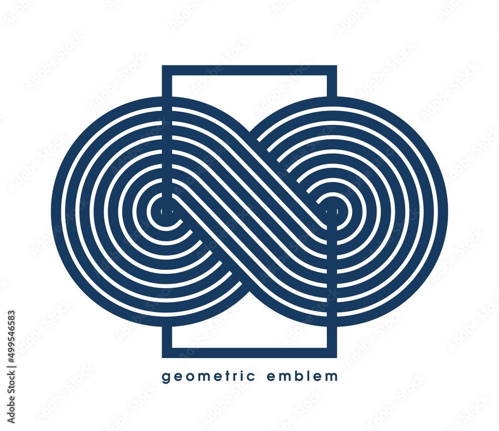 Abstract geometric infinity shaped vector logo isolated on white ...