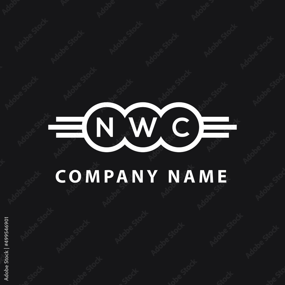 NWC letter logo design on black background. NWC creative initials ...