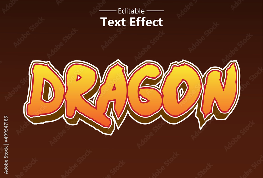 dragon text effect with orange color for brand and logo. Stock Vector ...