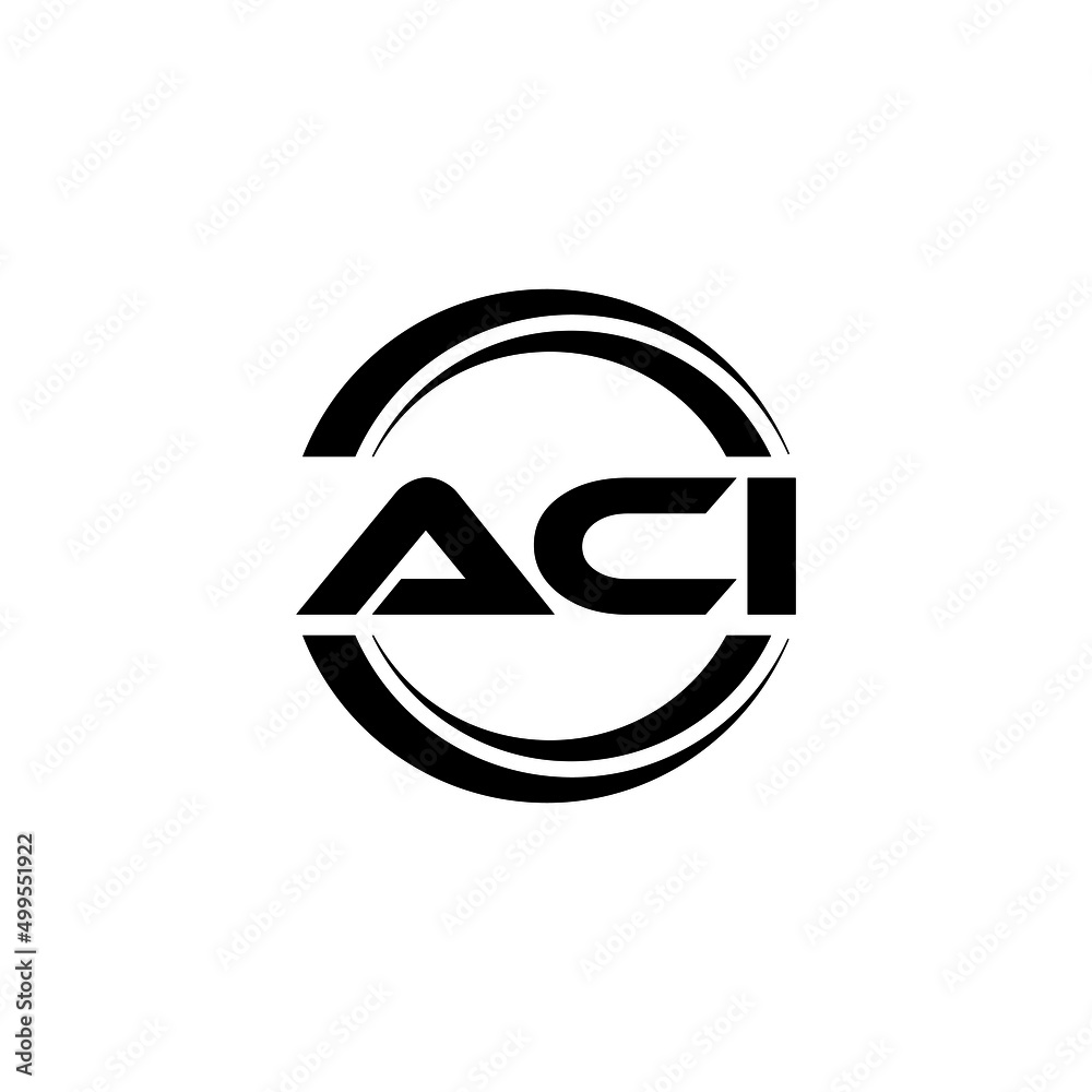 ACI letter logo design with white background in illustrator, vector ...