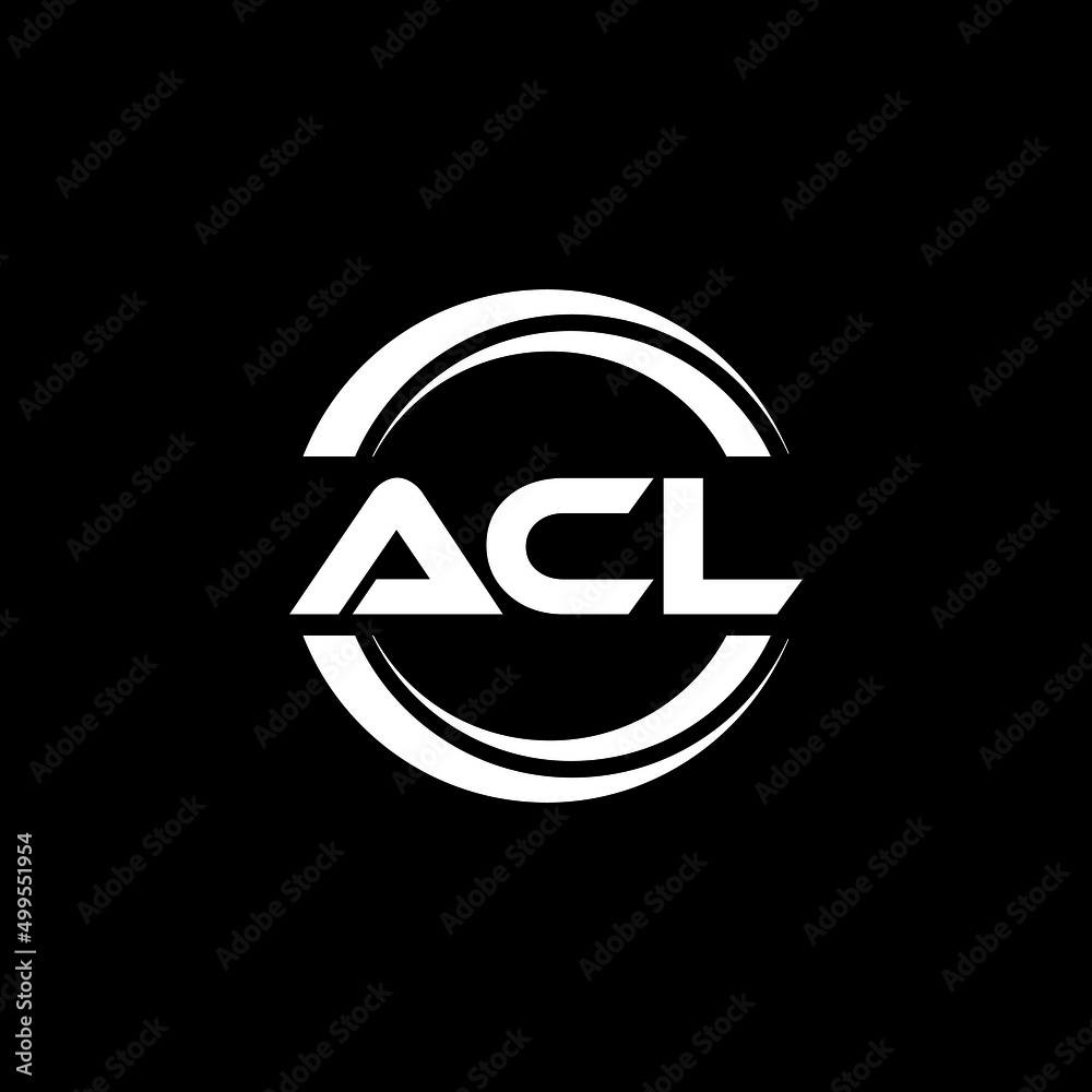 ACL letter logo design with black background in illustrator, vector ...