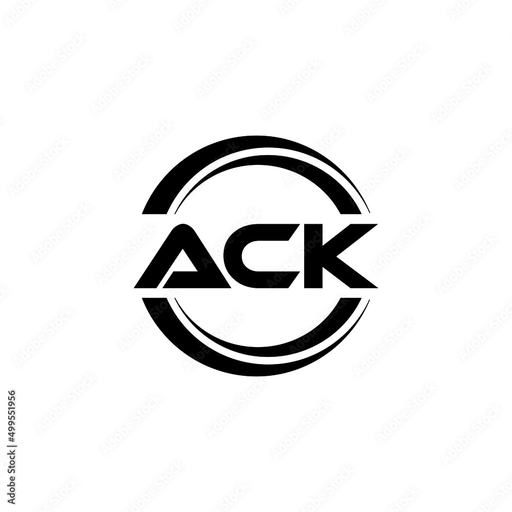 ACK letter logo design with white background in illustrator, vector ...
