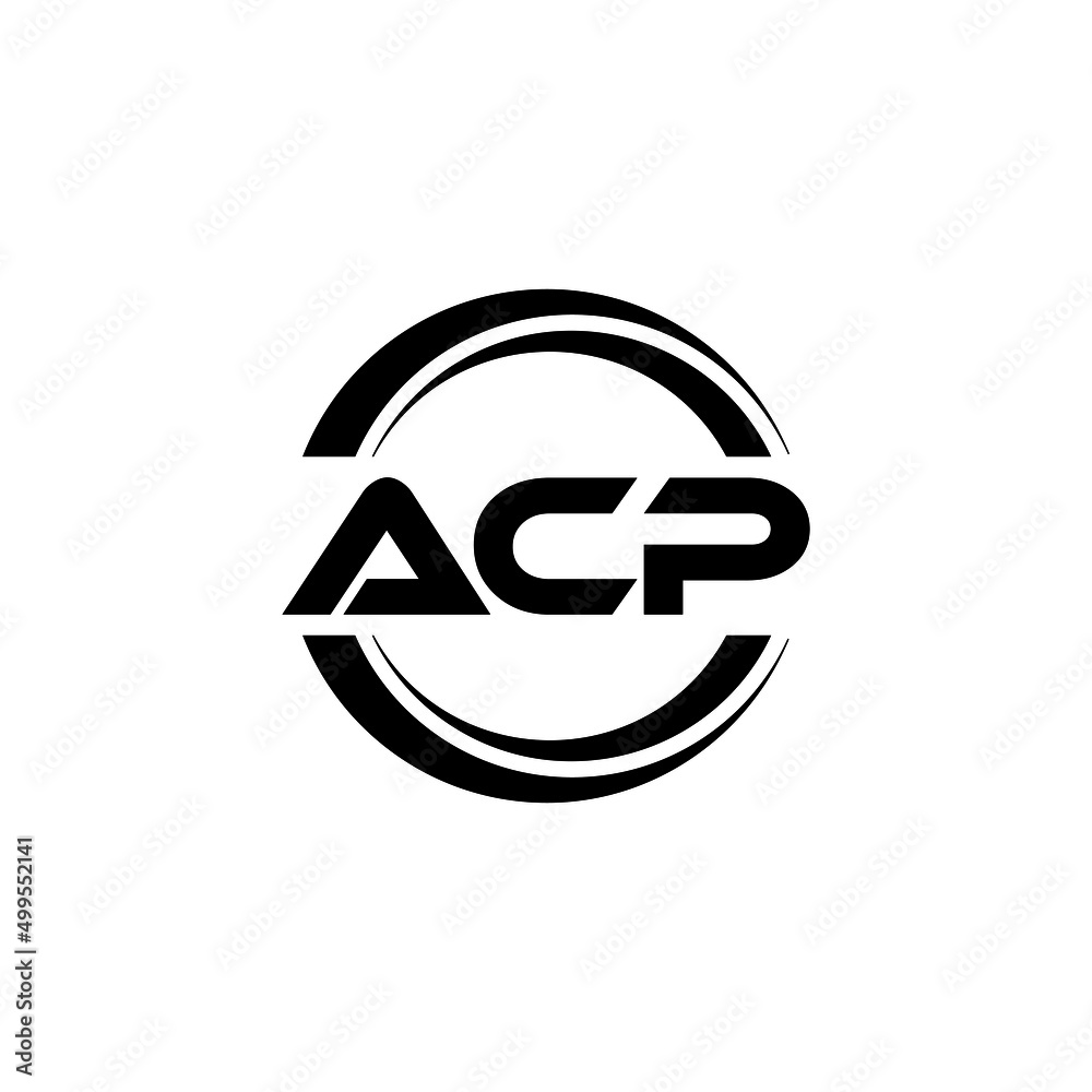 ACP letter logo design with white background in illustrator, vector ...