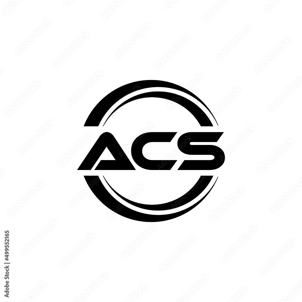 ACS letter logo design with white background in illustrator, vector ...