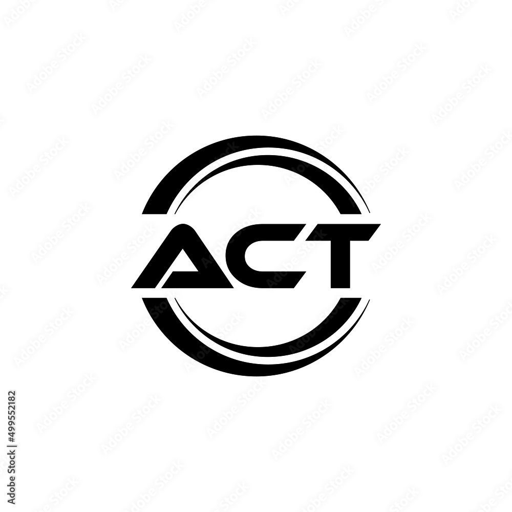 ACT letter logo design with white background in illustrator, vector ...