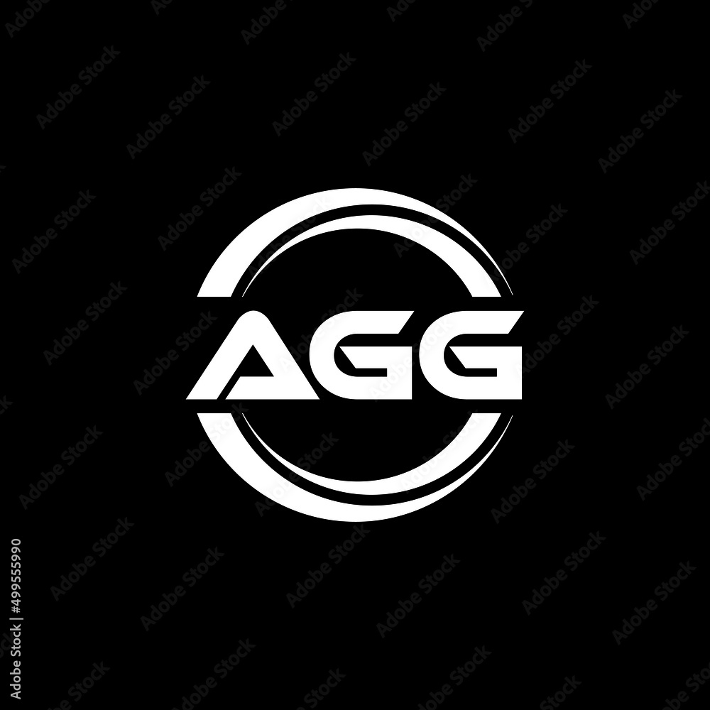 AGG letter logo design with black background in illustrator, vector ...
