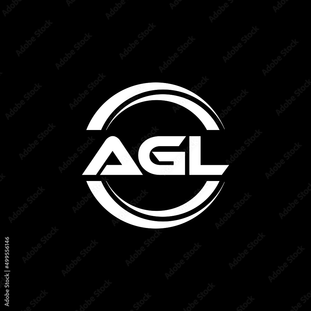 AGL letter logo design with black background in illustrator, vector ...