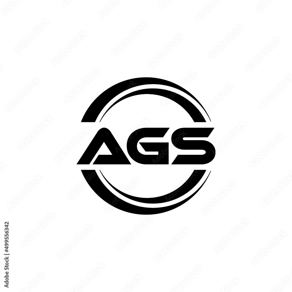 AGS letter logo design with white background in illustrator, vector ...