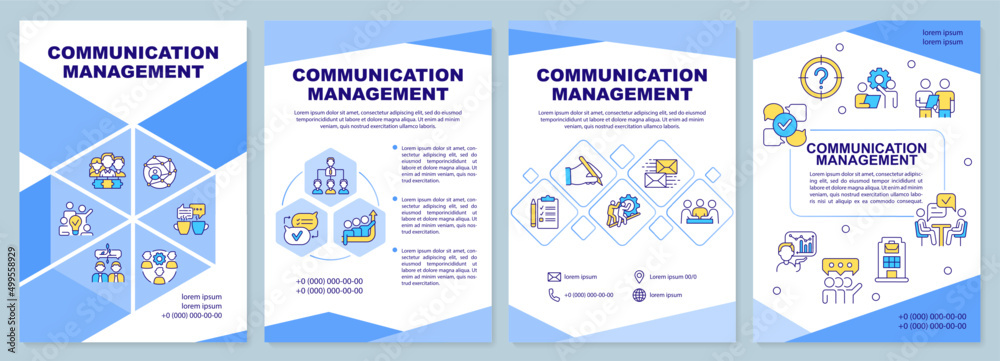 Communication management brochure template. Team collaboration. Leaflet ...