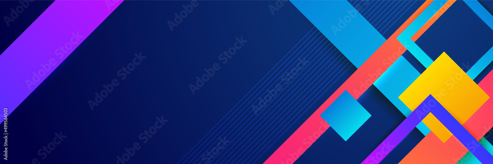 Abstract modern blue red yellow orange colorful banner background Stock ...