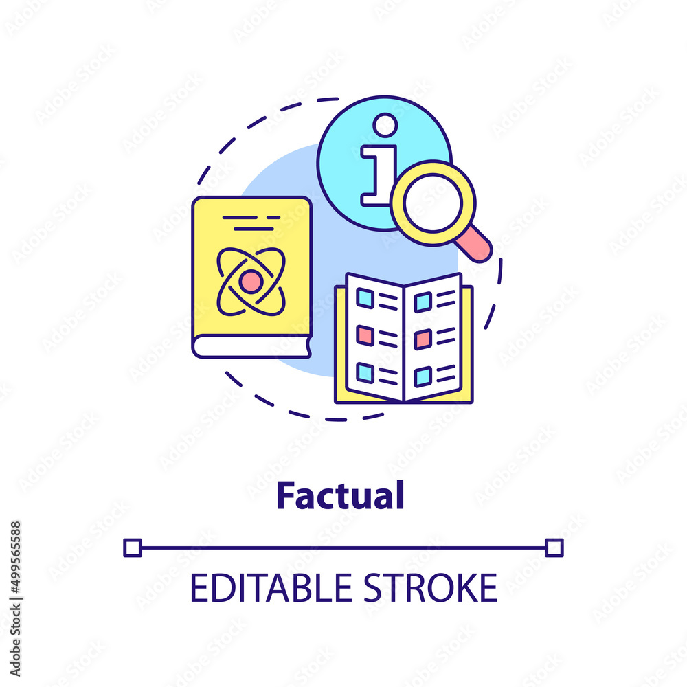 Factual concept icon. Information type abstract idea thin line ...