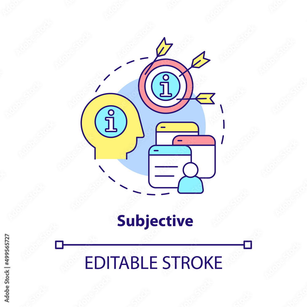 Subjective concept icon. Information type abstract idea thin line ...