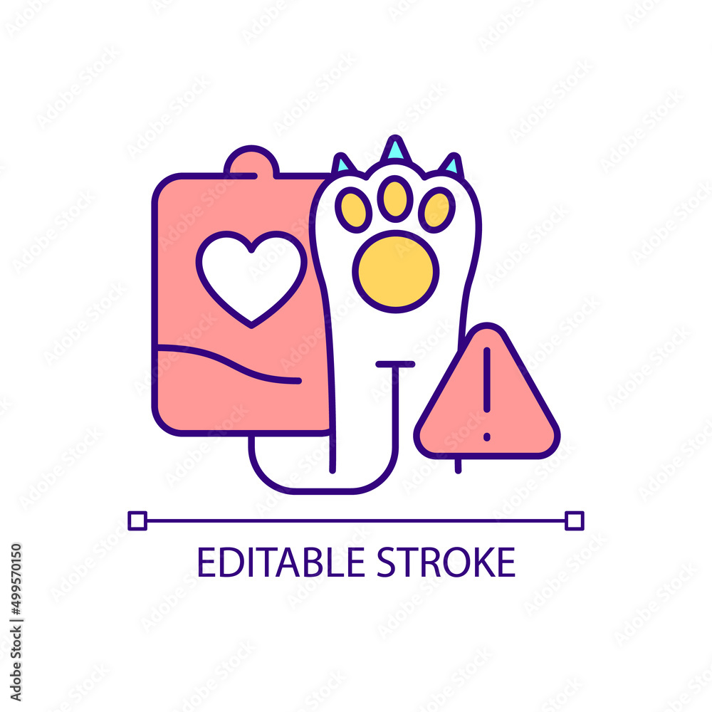 Blood transfusion in cat RGB color icon. Blood test. Lifesaving ...