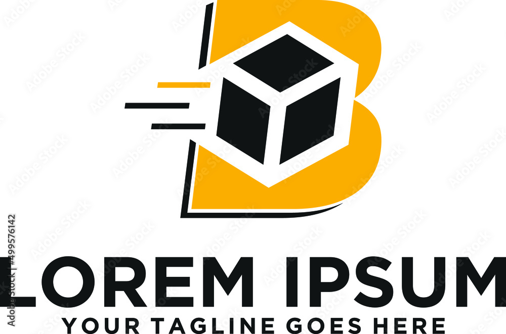 Delivery Box with Letter B logo Stock Vector | Adobe Stock