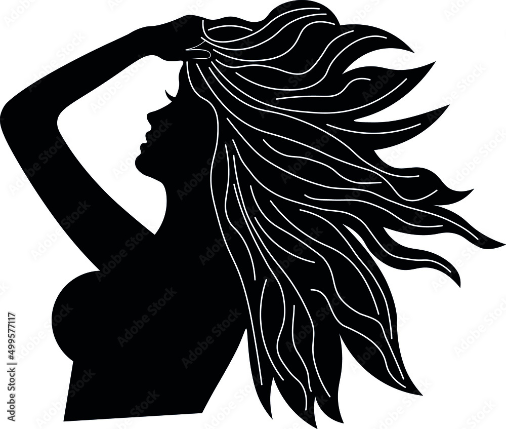 Woman silhouette, girl profile, female profile silhouette, girl head ...