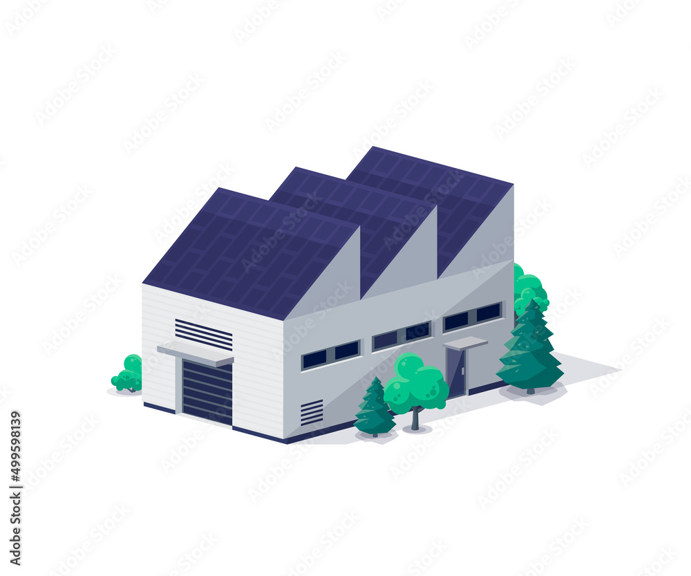 Simple general production industry factory exterior. Power station ...