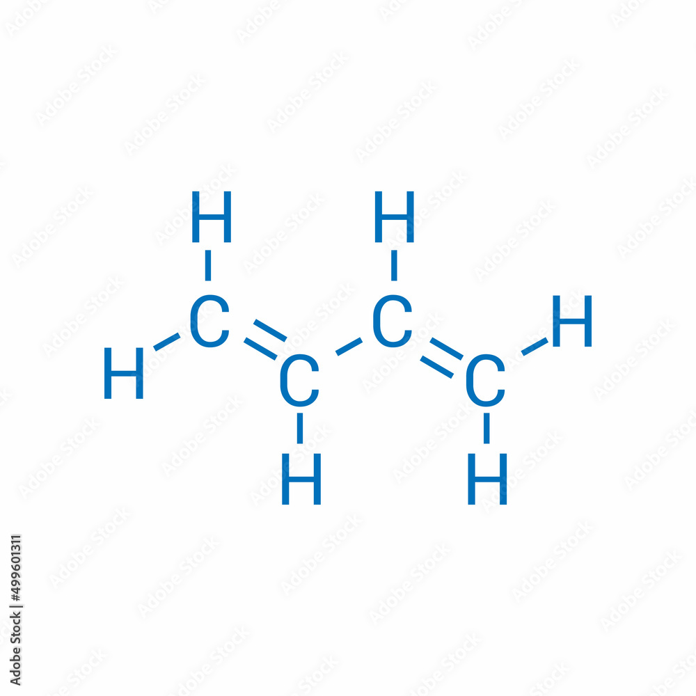 chemical structure of 1,3 - butadiene (C4H6) Stock Vector | Adobe Stock
