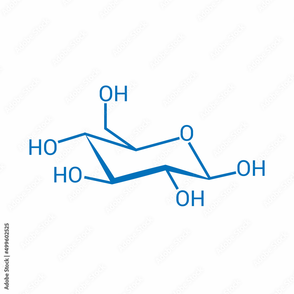 chemical structure of Glucose (C6H12O6) Stock Vector | Adobe Stock