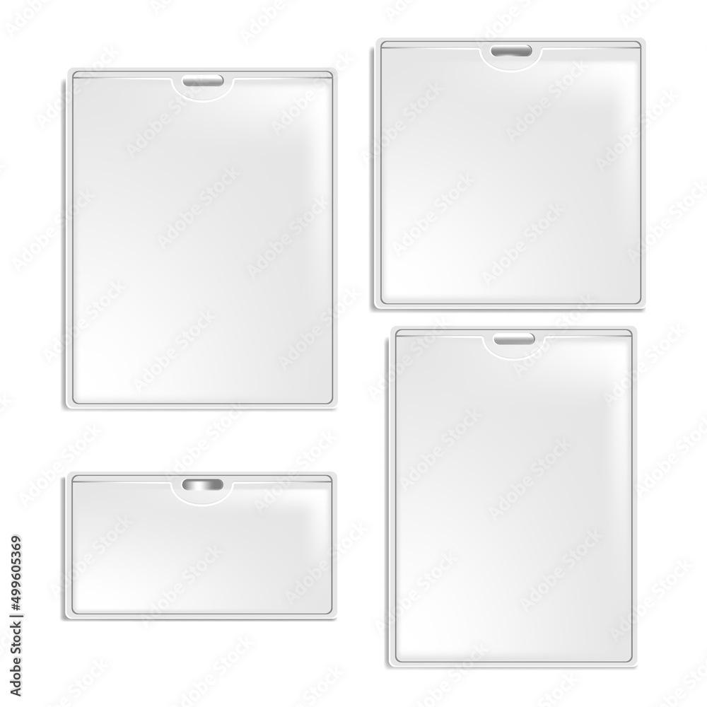 Badges Blank Accessories Different Size Set Vector. Empty Badges For ...