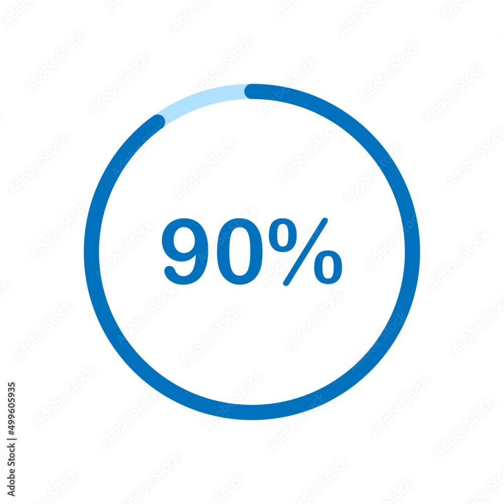 pie chart circle percentage diagram 90 percent (90%) for ui web and ...