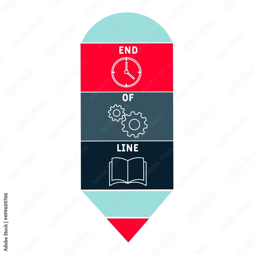 EOL - End of Line acronym. business concept background. vector ...