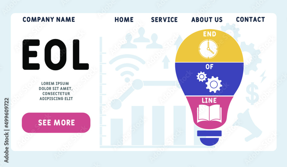 EOL - End of Line acronym. business concept background. vector ...