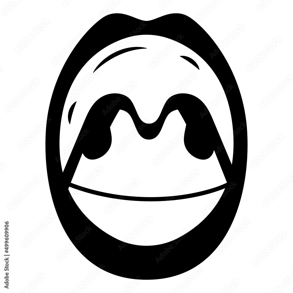 Throat and Tonsils vector line icon Design, Organ System Symbol, Human ...