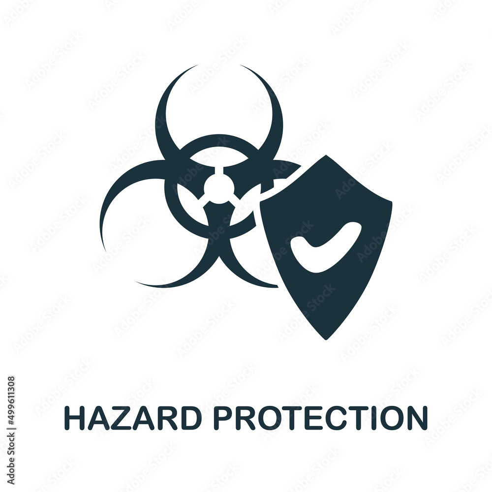 Hazard Protection icon. Monochrome simple Hazard Protection icon for ...