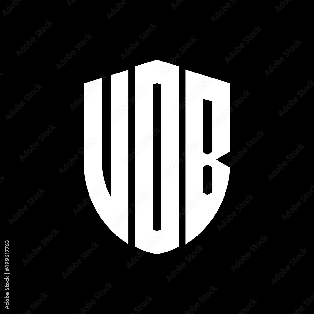 UOB letter logo design. UOB modern letter logo with black background ...