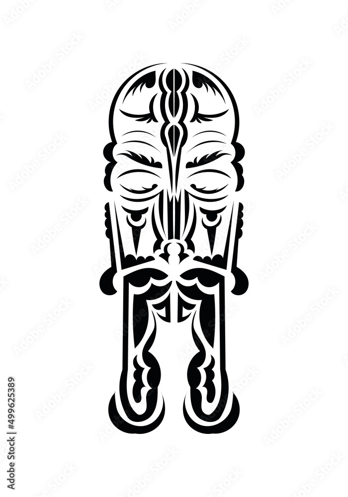 Maori style face. Tattoo patterns. Isolated. Vector illustration. Stock ...