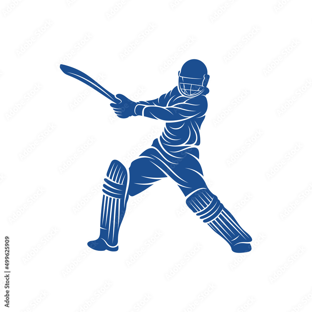 Cricket player logo design vector. Icon Symbol. Template Illustration ...
